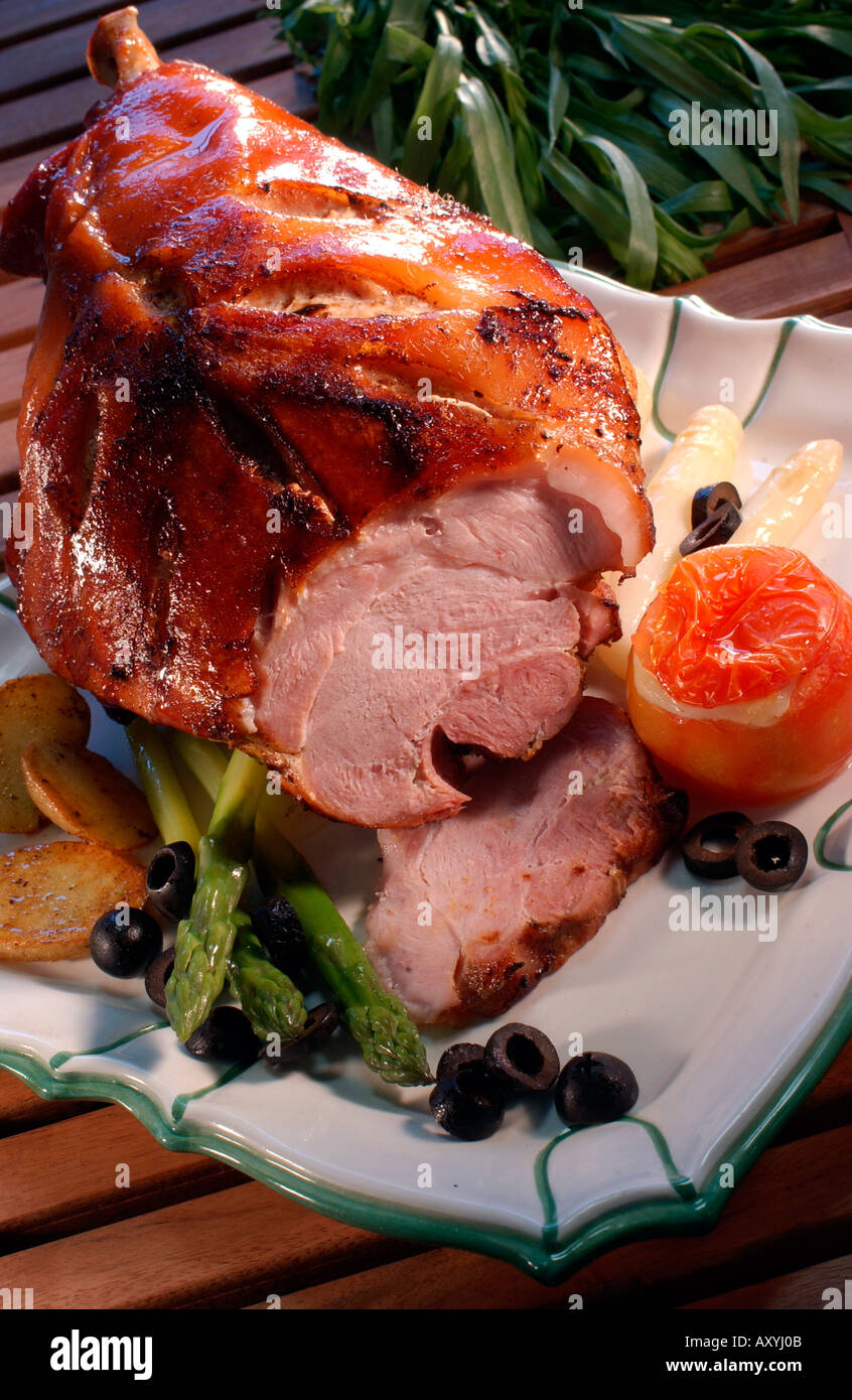 Roast leg of pork Stock Photo - Alamy