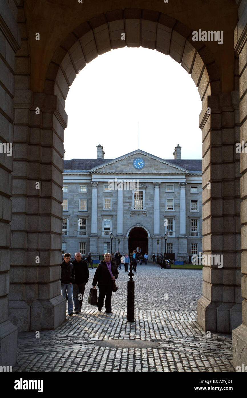 Trinity College Dublin Ireland the main entrance viewed across ...