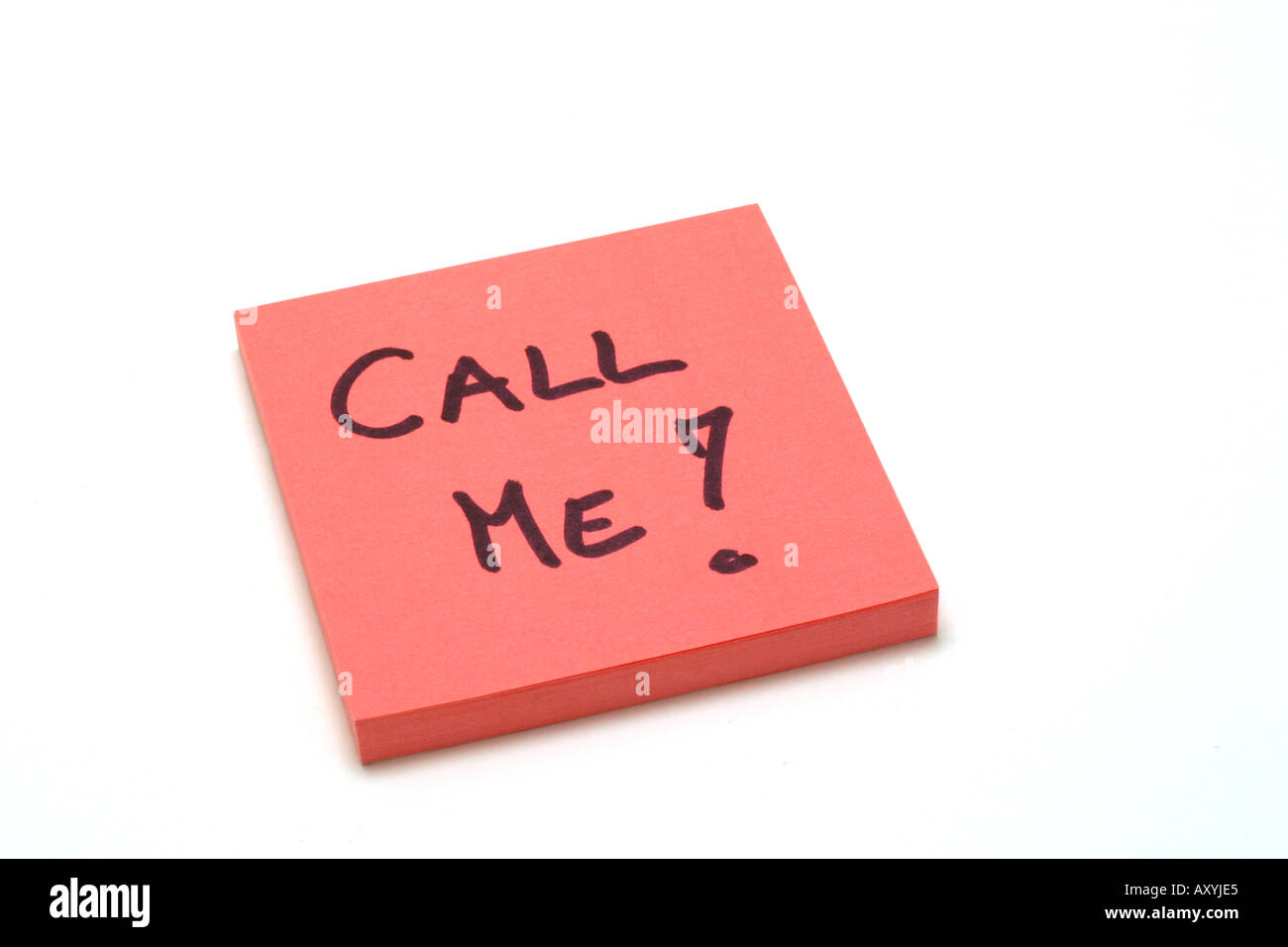 Memo note Post it Call me isolated on white background Stock Photo - Alamy