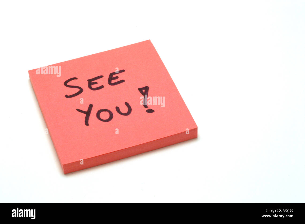 Memo note Post it See you isolated on white background Stock Photo - Alamy