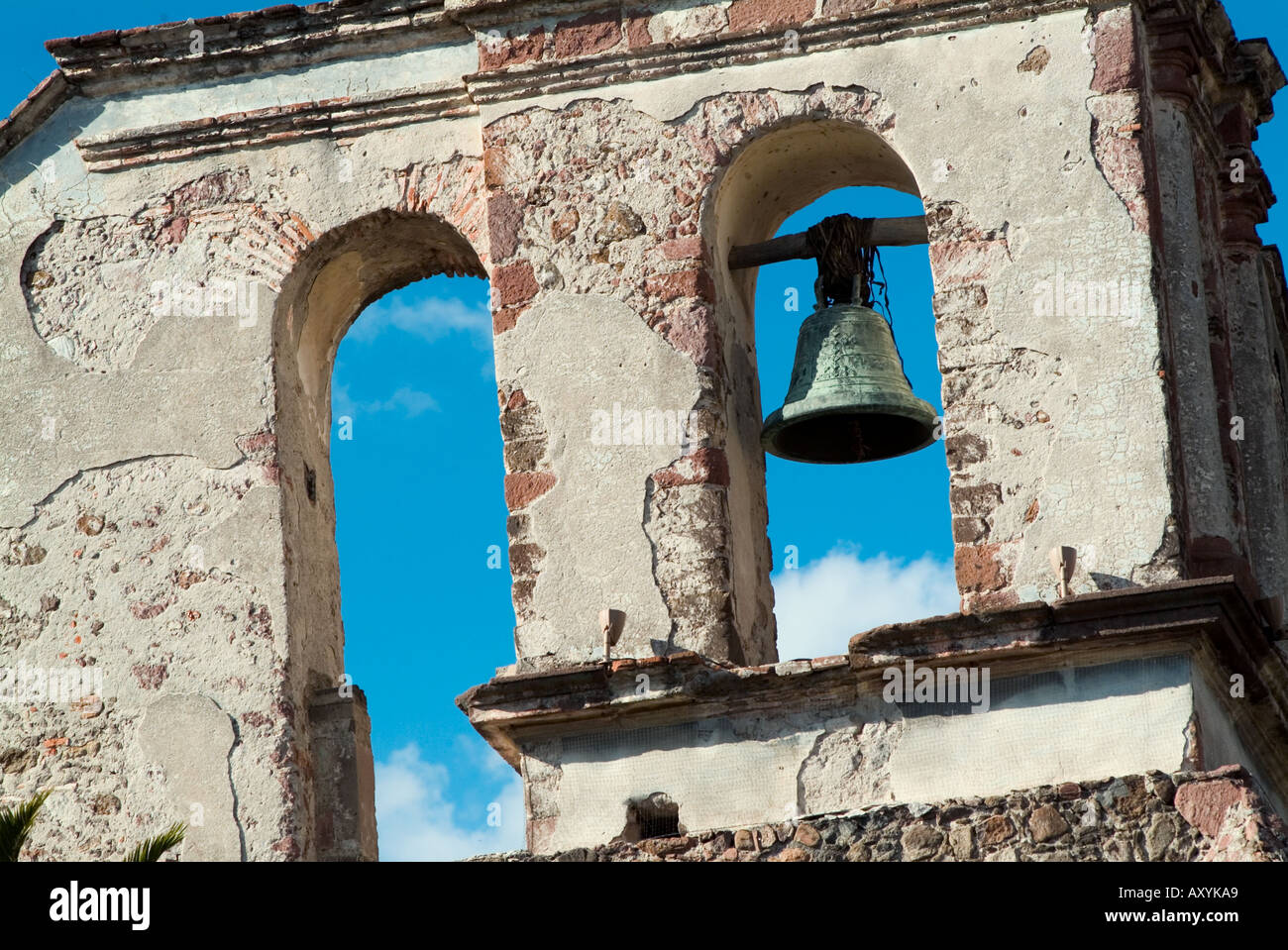 Old bell hanging in church tower Stock Photo - Alamy
