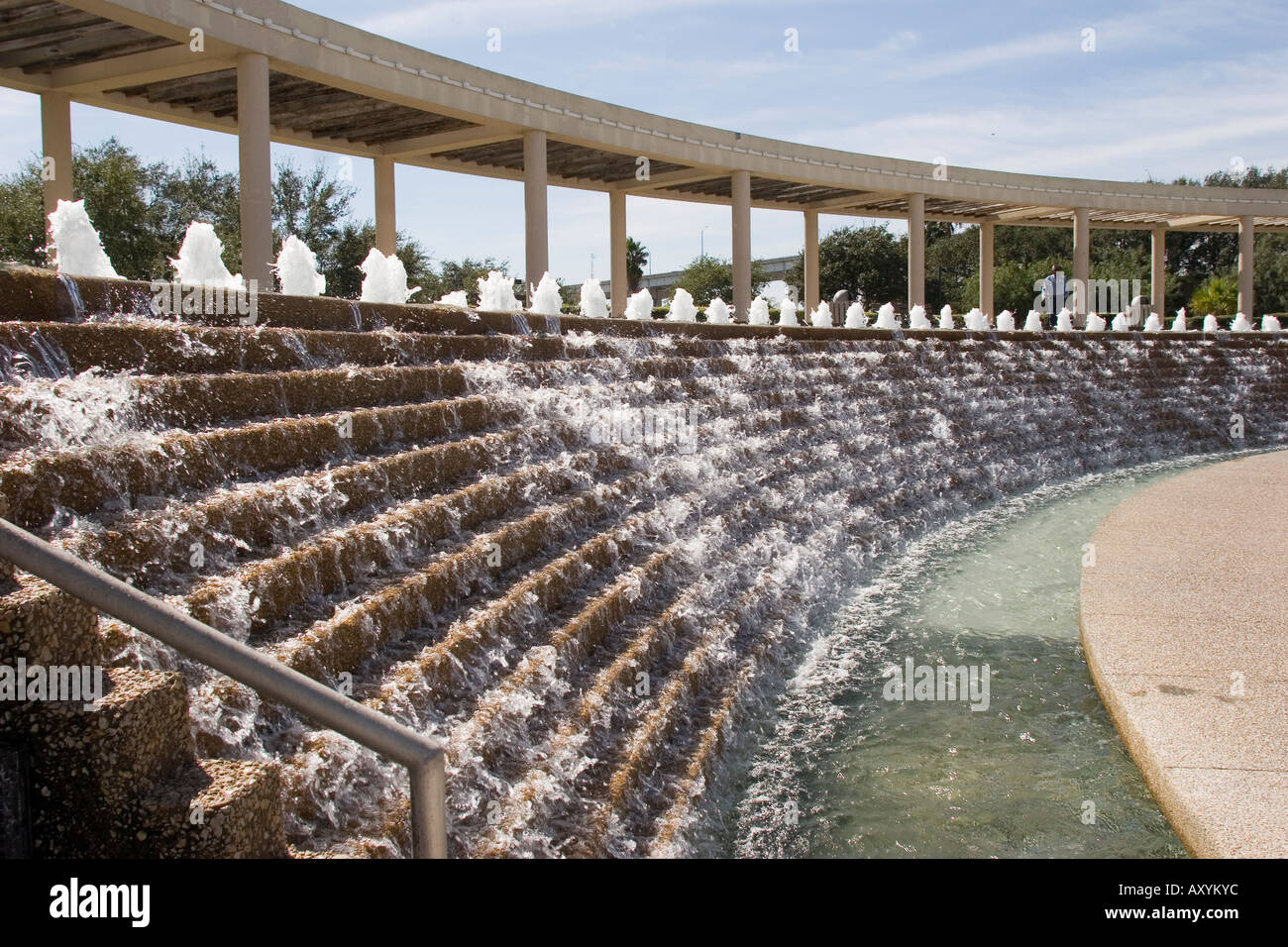 Water feature near the New extension to the Art Museum of South Texas ...