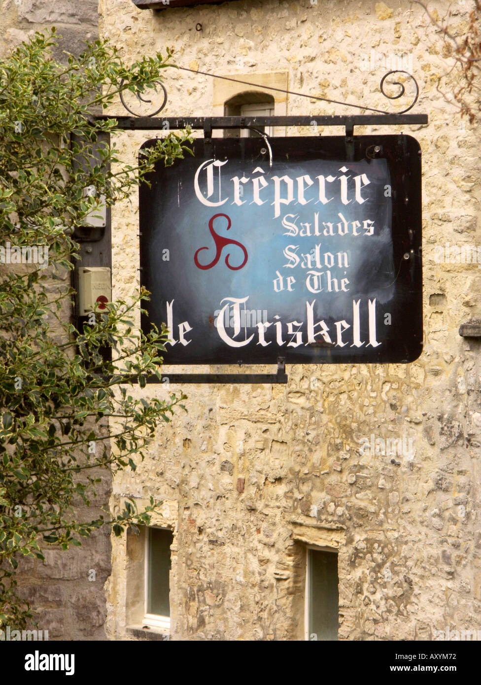 Crêperie sign Bayeux Calvados France Basse Normandie Stock Photo - Alamy