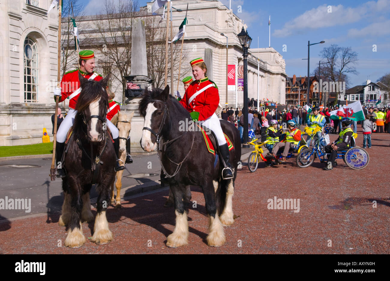 Welsh Horse an historical pageant cavalry troupe outside City Hall for ...
