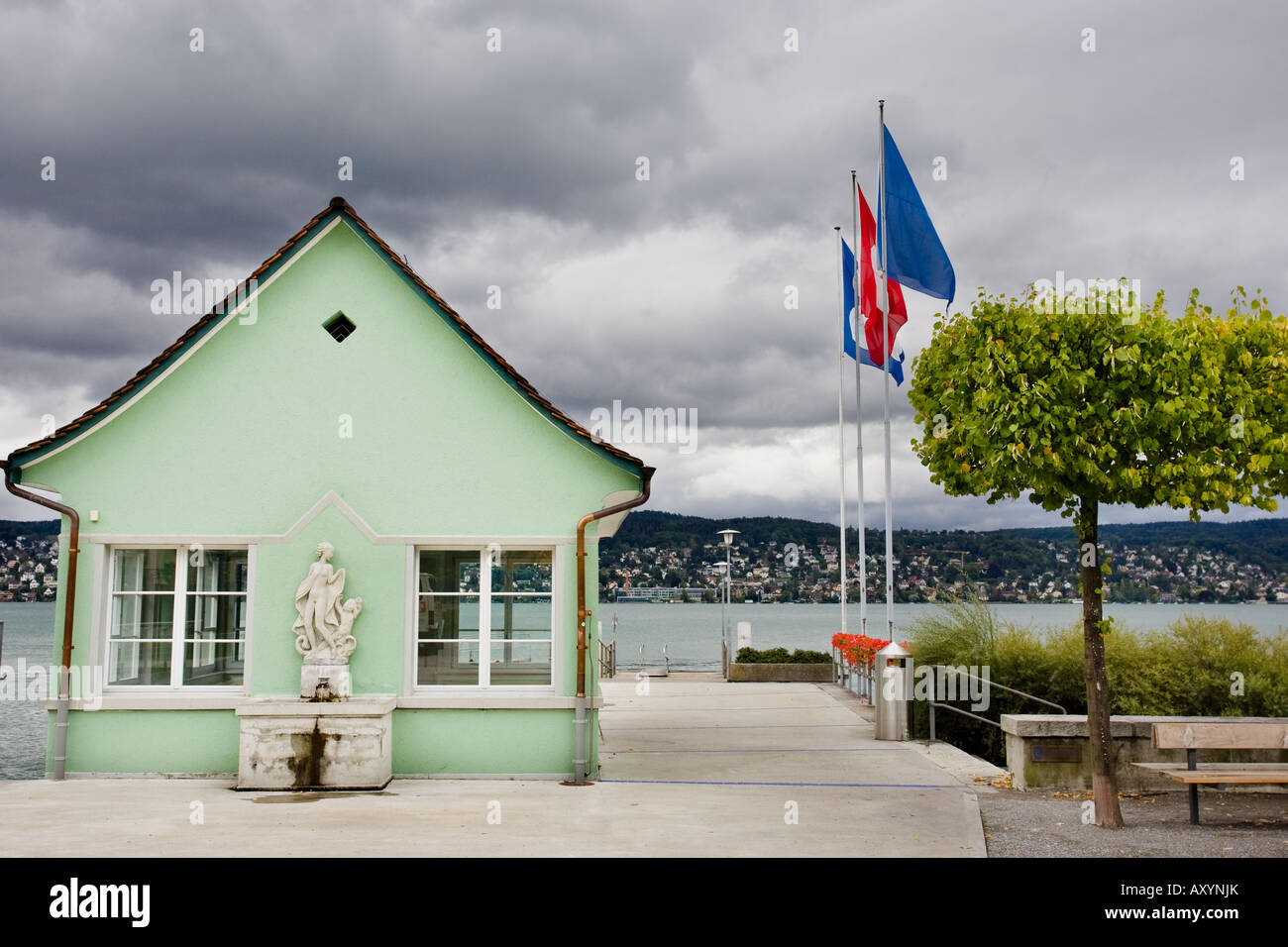Boathouse in Kilchberg, along the Lake of Zurich, Switzerland Stock ...
