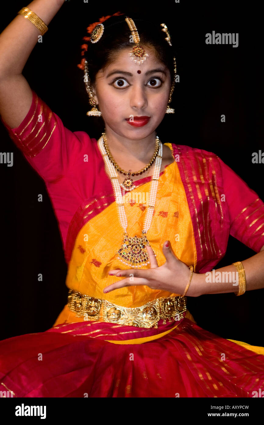 Young Indian girl dancer with wide eyes Stock Photo - Alamy
