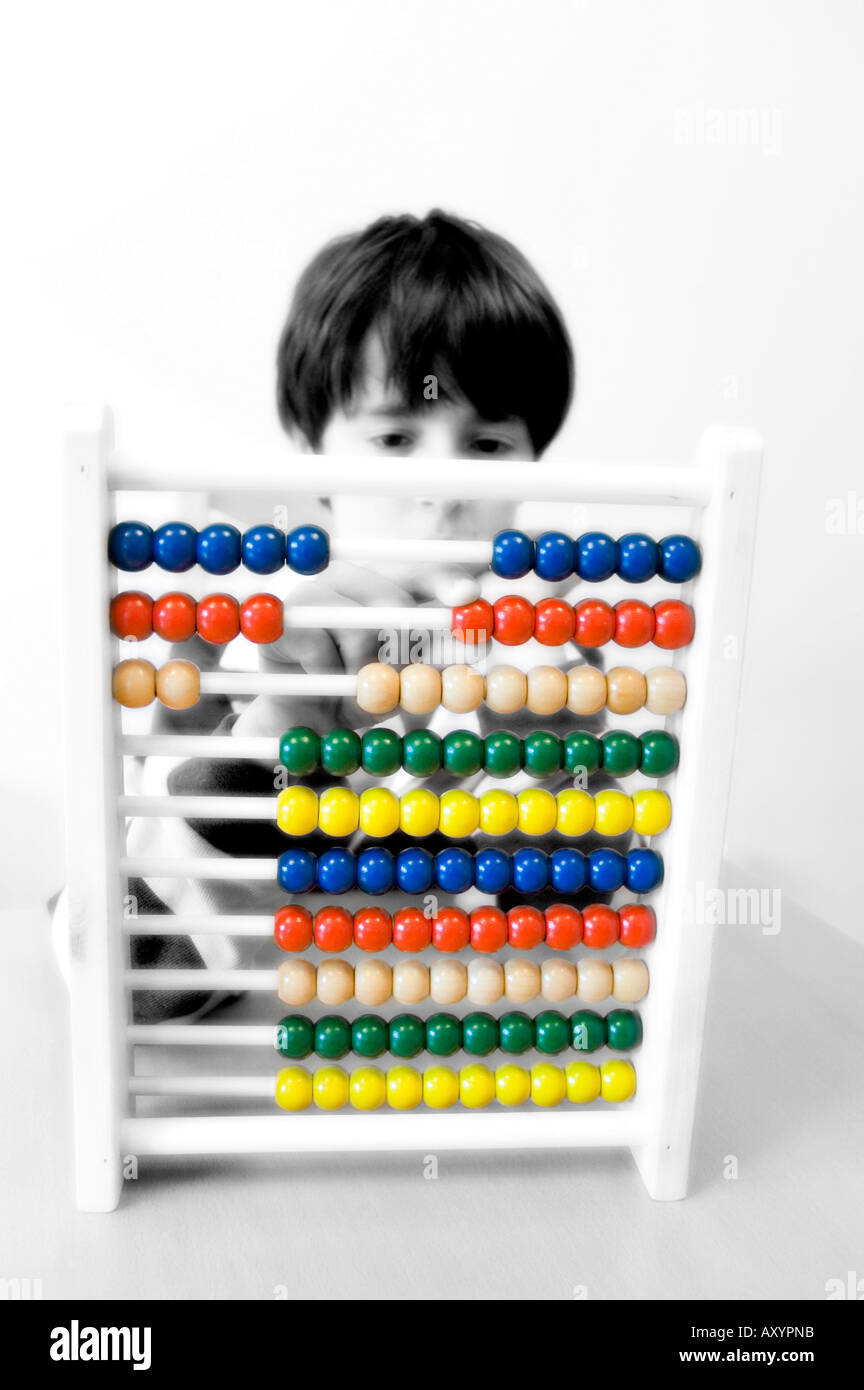 Child using abacus hi-res stock photography and images - Alamy