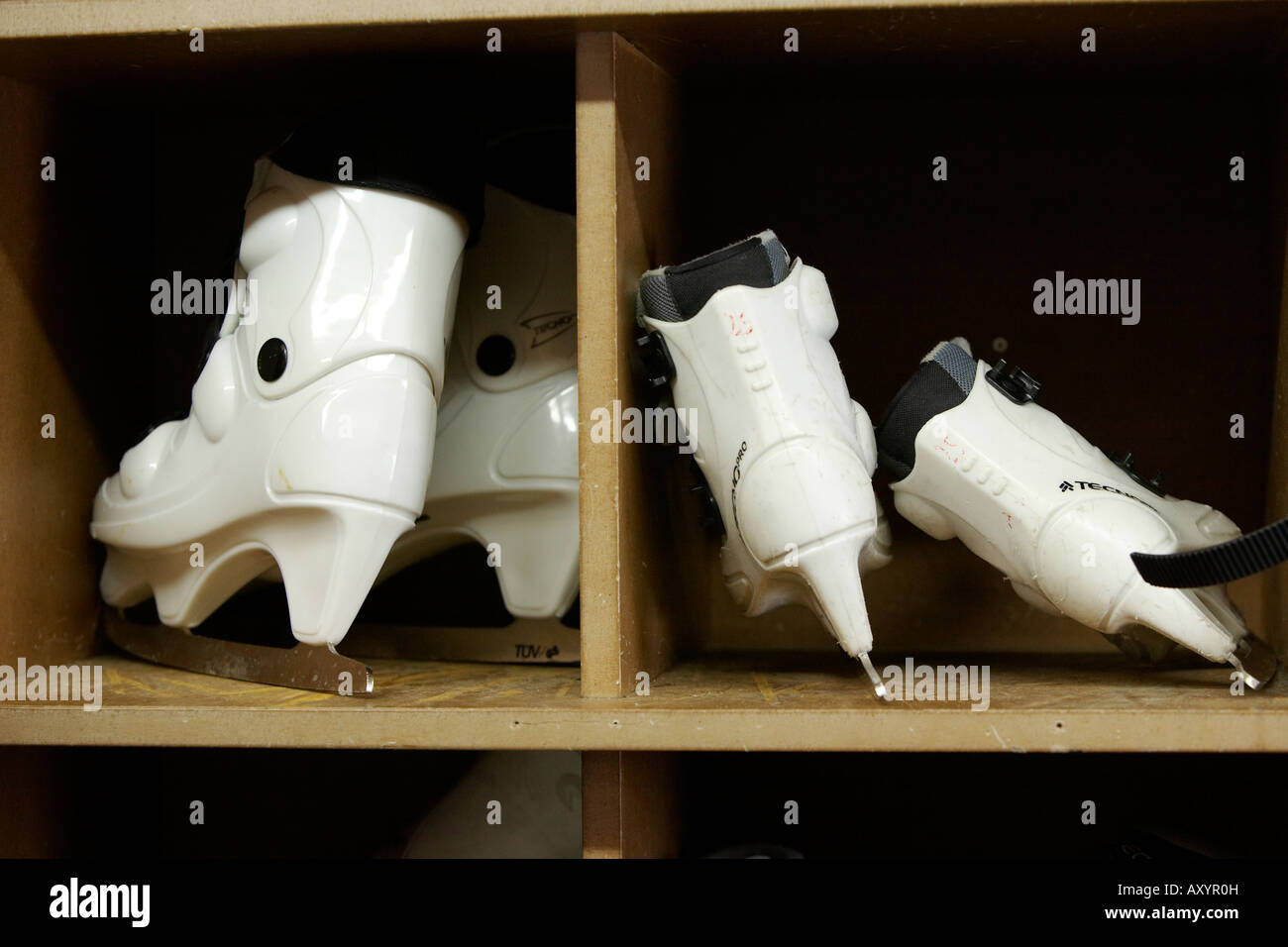 Rental ice skating boots Stock Photo - Alamy