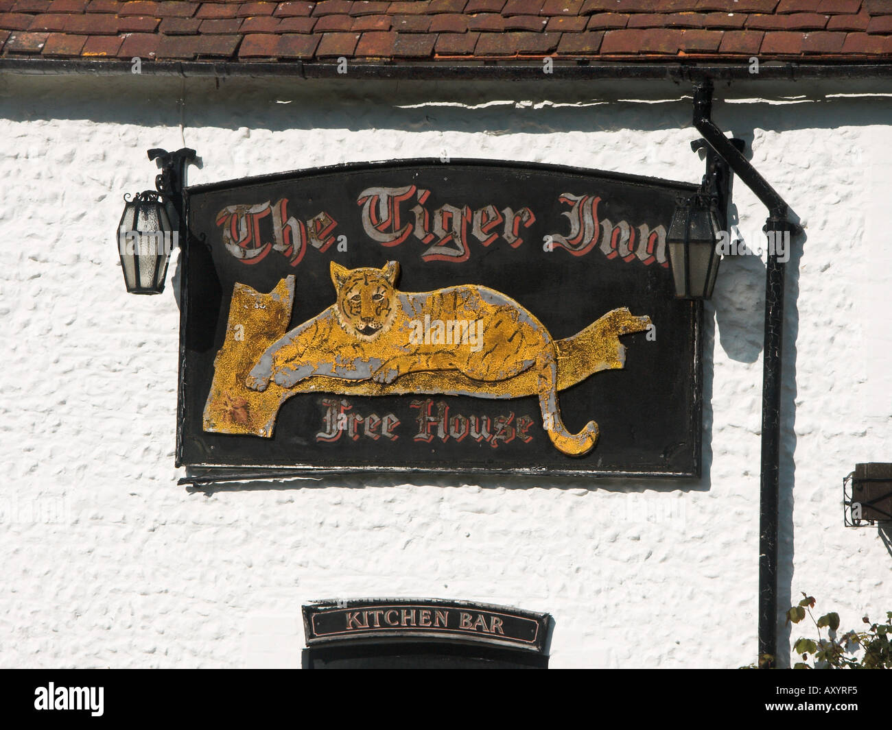 Sign outside the Tiger Inn public house East Dean East Sussex England ...
