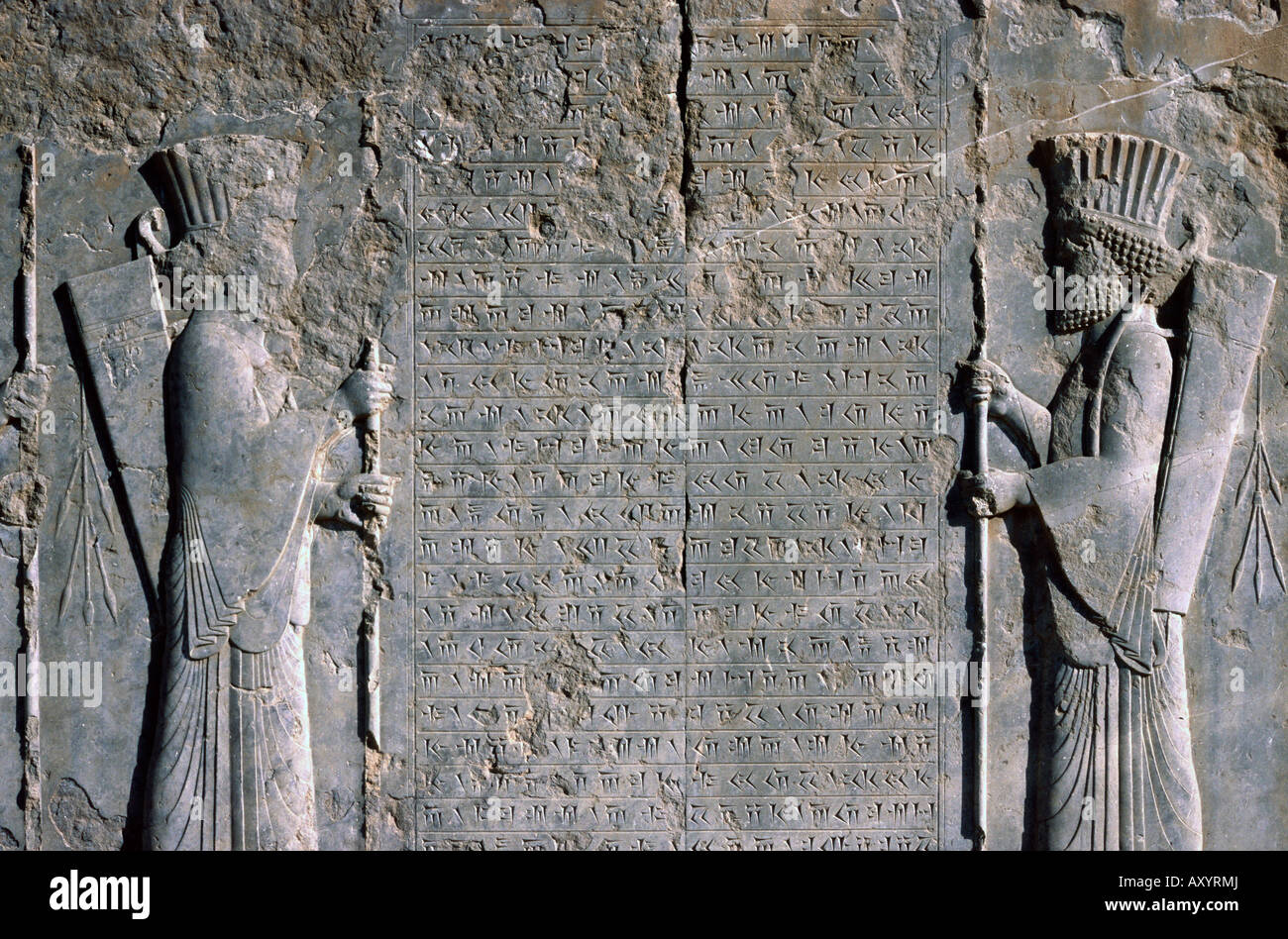 Inscriptions on a wall at Persepolis (Takht-e Jamshid) near the Iranian ...