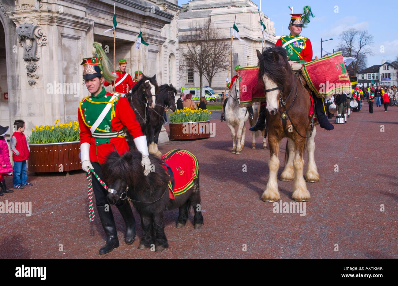 Welsh Horse an historical pageant cavalry troupe outside City Hall for ...