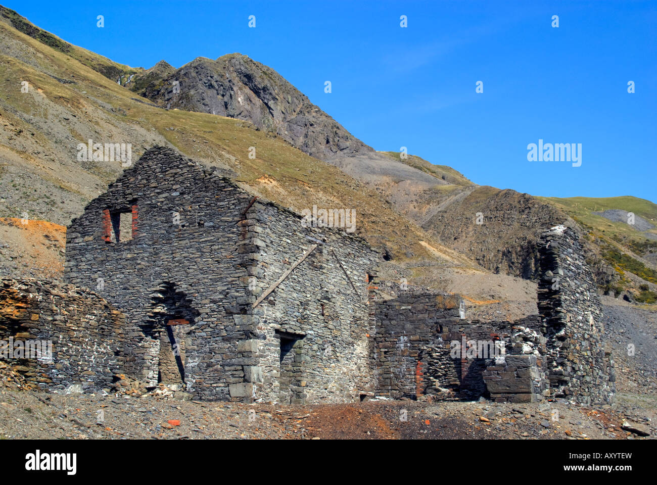 Cwmystwyth mines Wales UK The abandoned buildings and spoil of these ...
