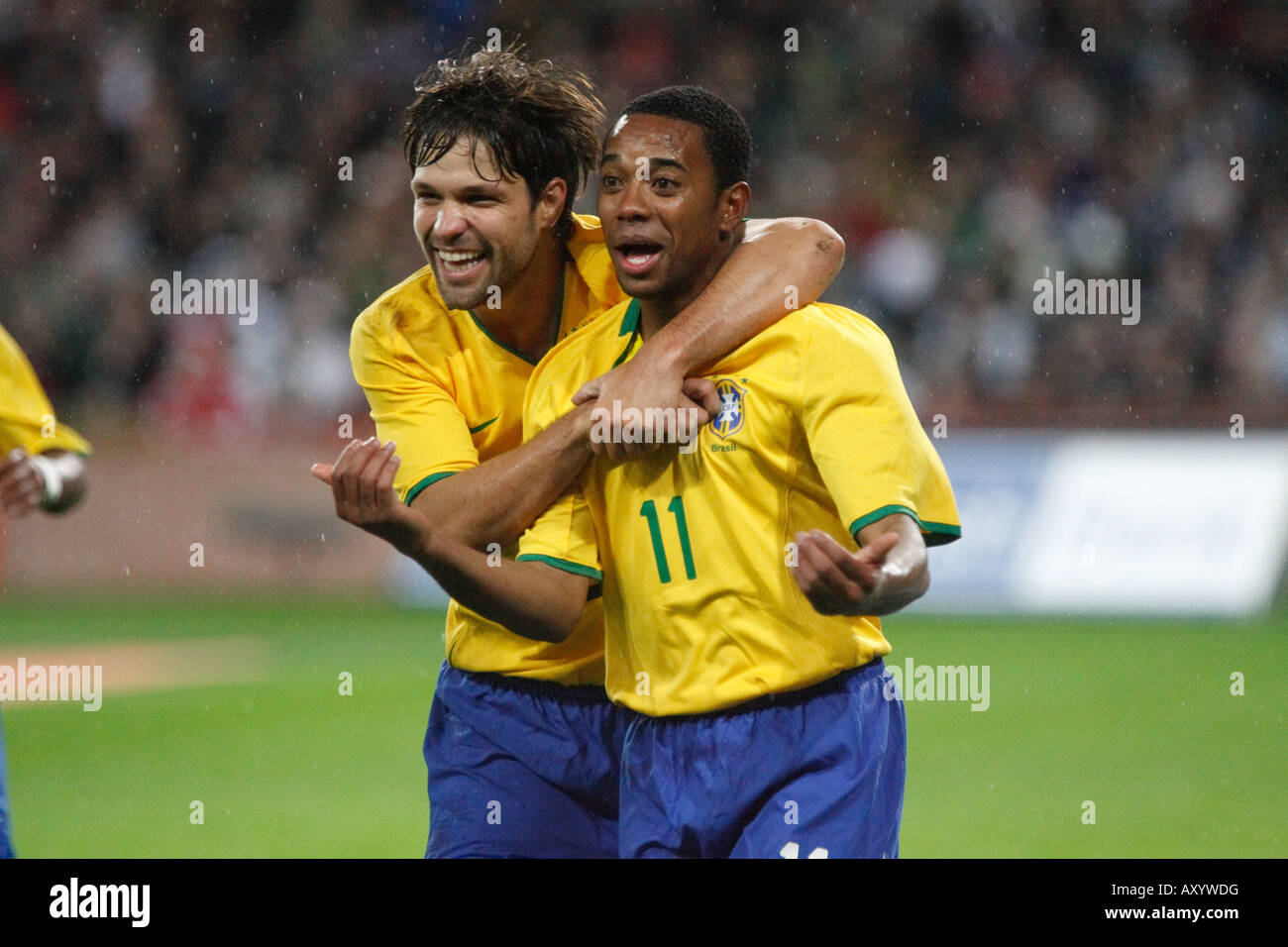 Diego and Robinho Celebrate a Goal for Brazil Stock Photo - Alamy