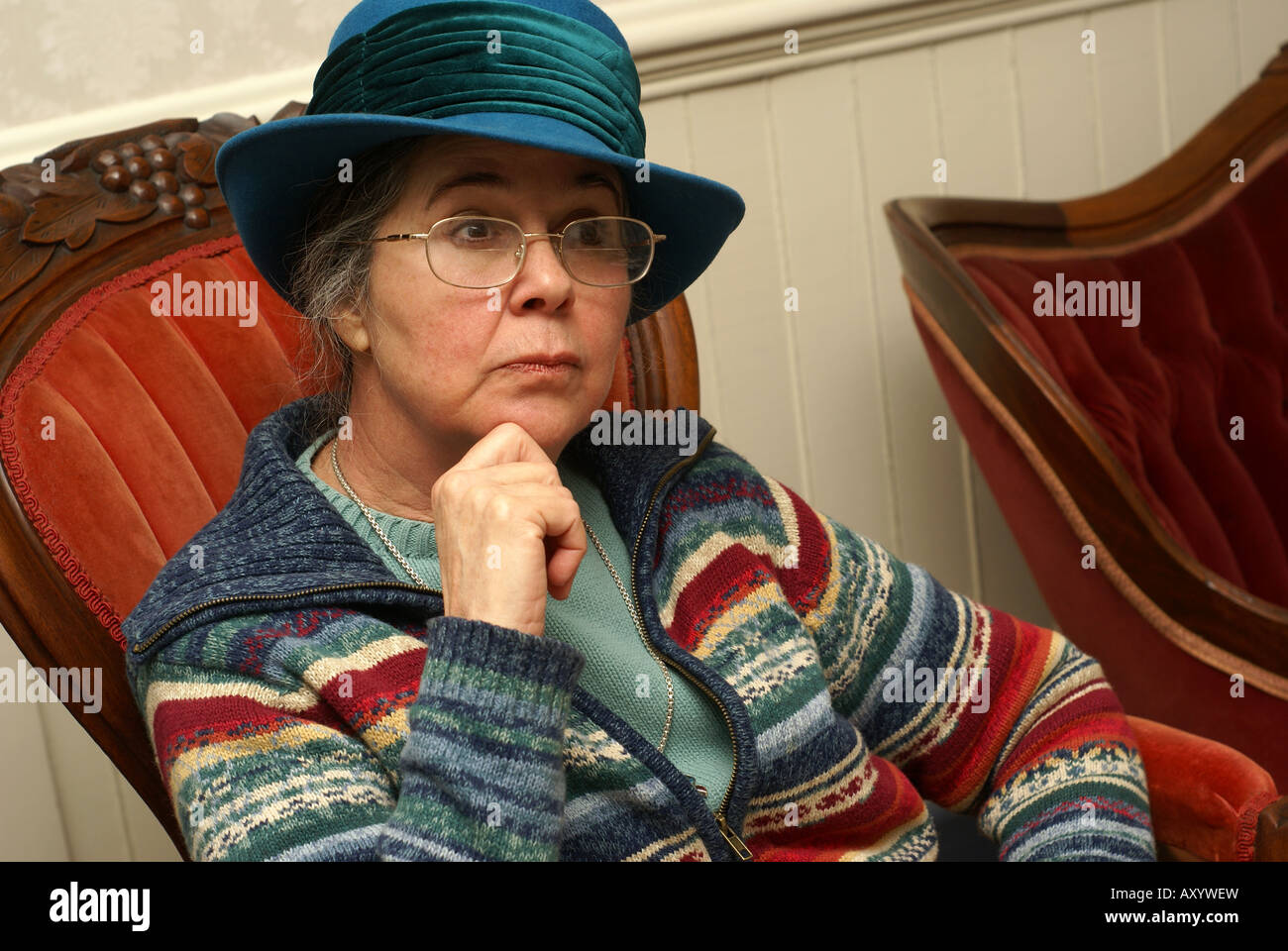 Serious Looking Woman Stock Photo - Alamy
