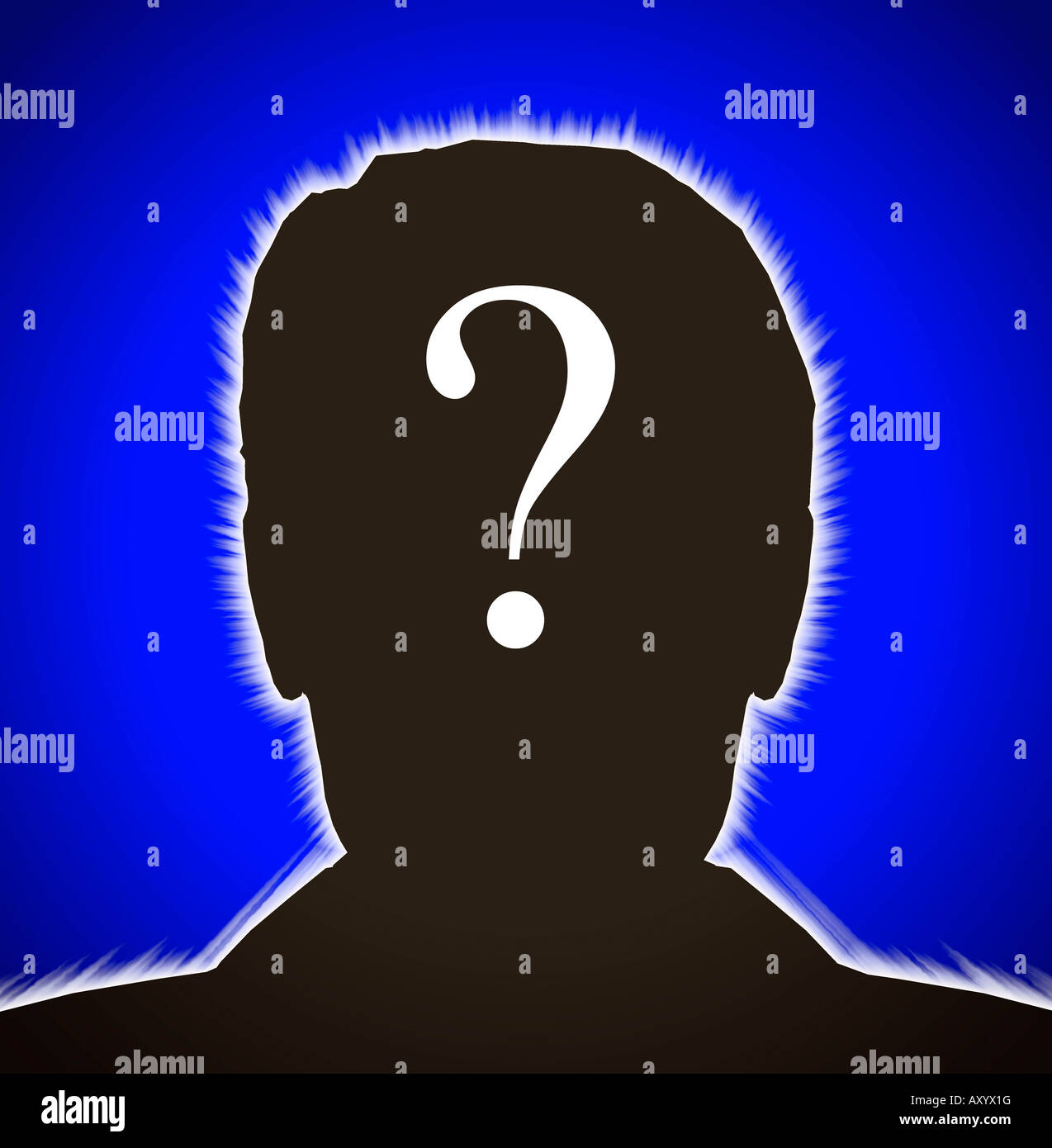 Head silhouette question mark hi-res stock photography and images - Alamy