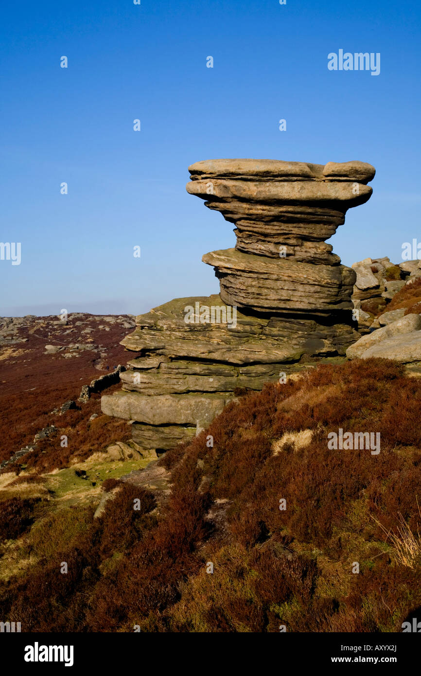 The Salt Cellar on Derwent Edge on a sunny winters day Stock Photo - Alamy