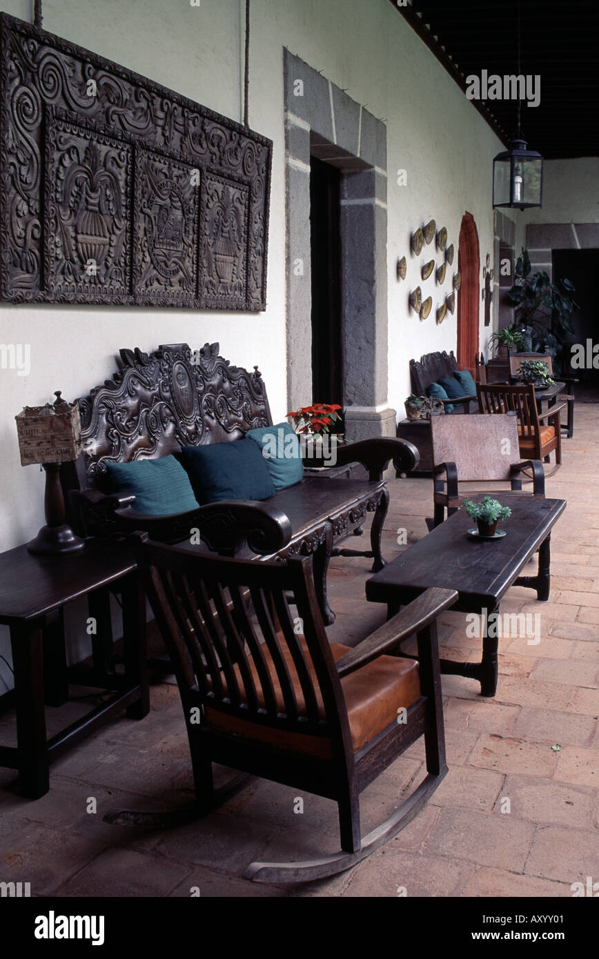 Antigua, Casa Popenoe, Veranda Stock Photo - Alamy