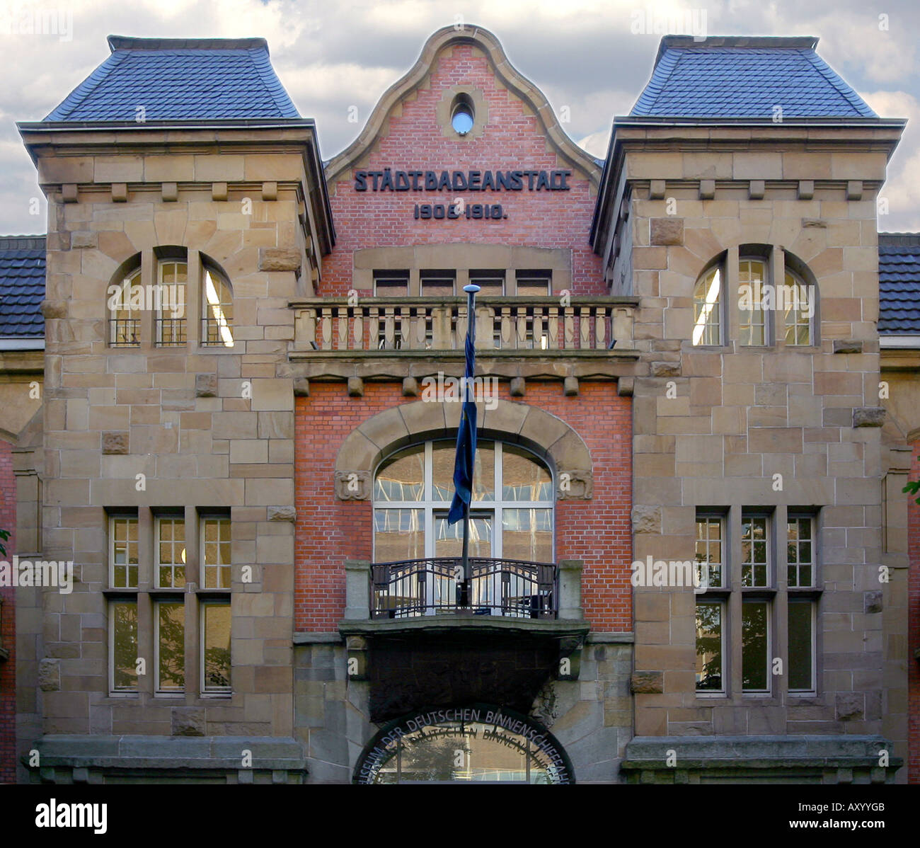 Facade of the museum by the German Inland Shipping Traffic, Germany ...