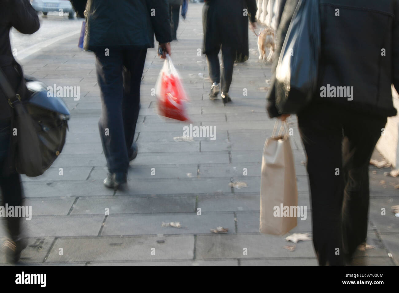 shoppers in town Stock Photo - Alamy