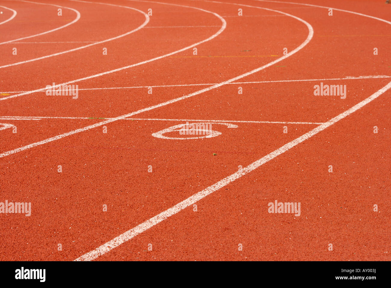 race track lanes courve detail for background sports concepts Stock ...