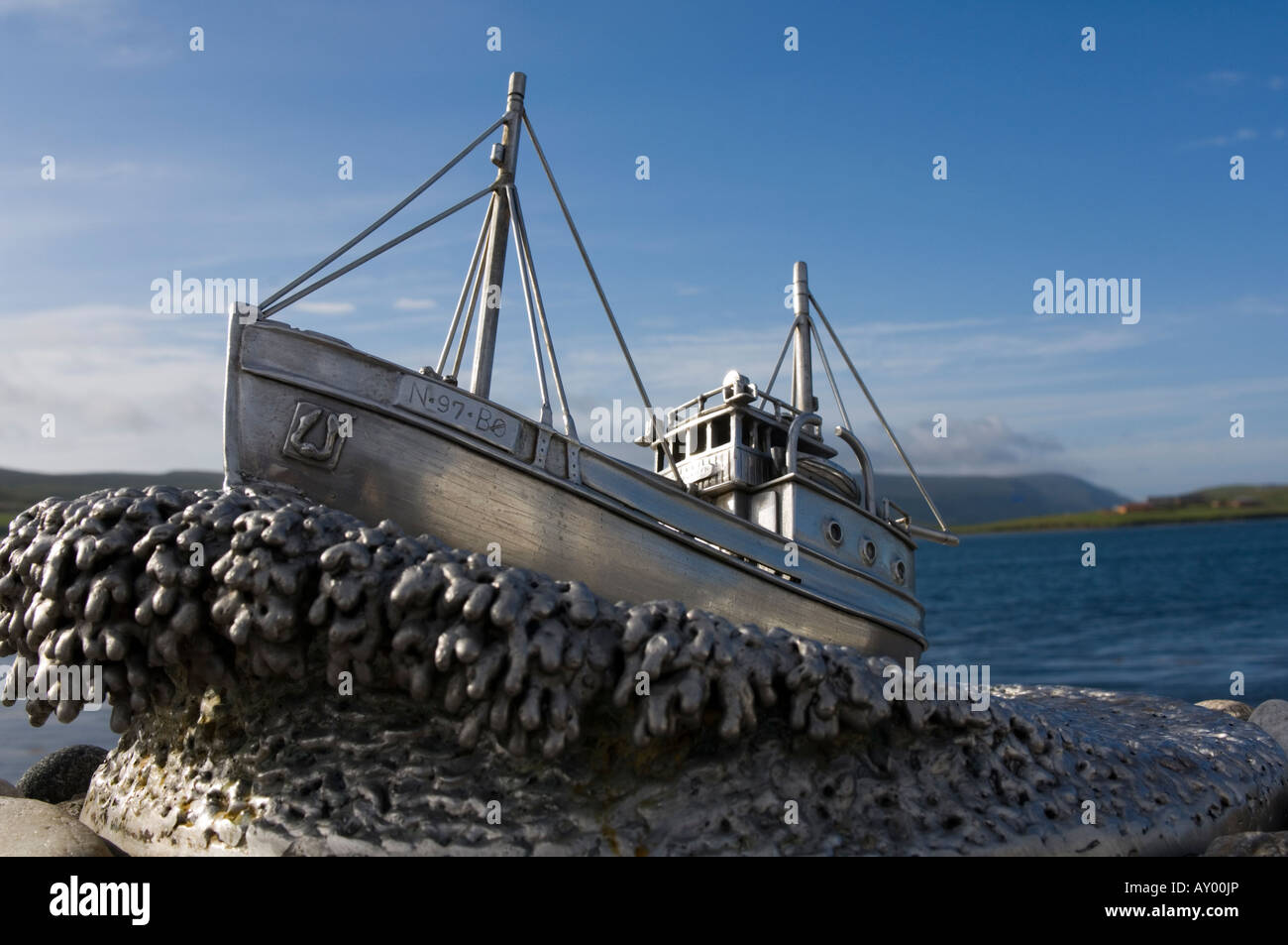 The "Shetland Bus" Memorial, Scalloway, Shetland, Scotland Stock Photo ...