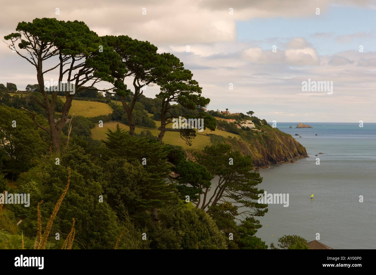 Beautiful scenery on the South Devon coastline Devon England Stock ...