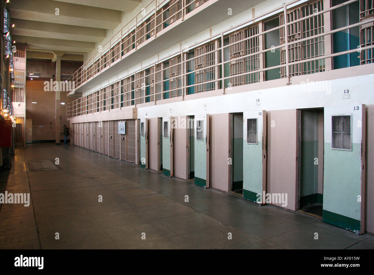 Cell block in Alcatraz penitentiary San Francisco Bay USA Stock Photo ...