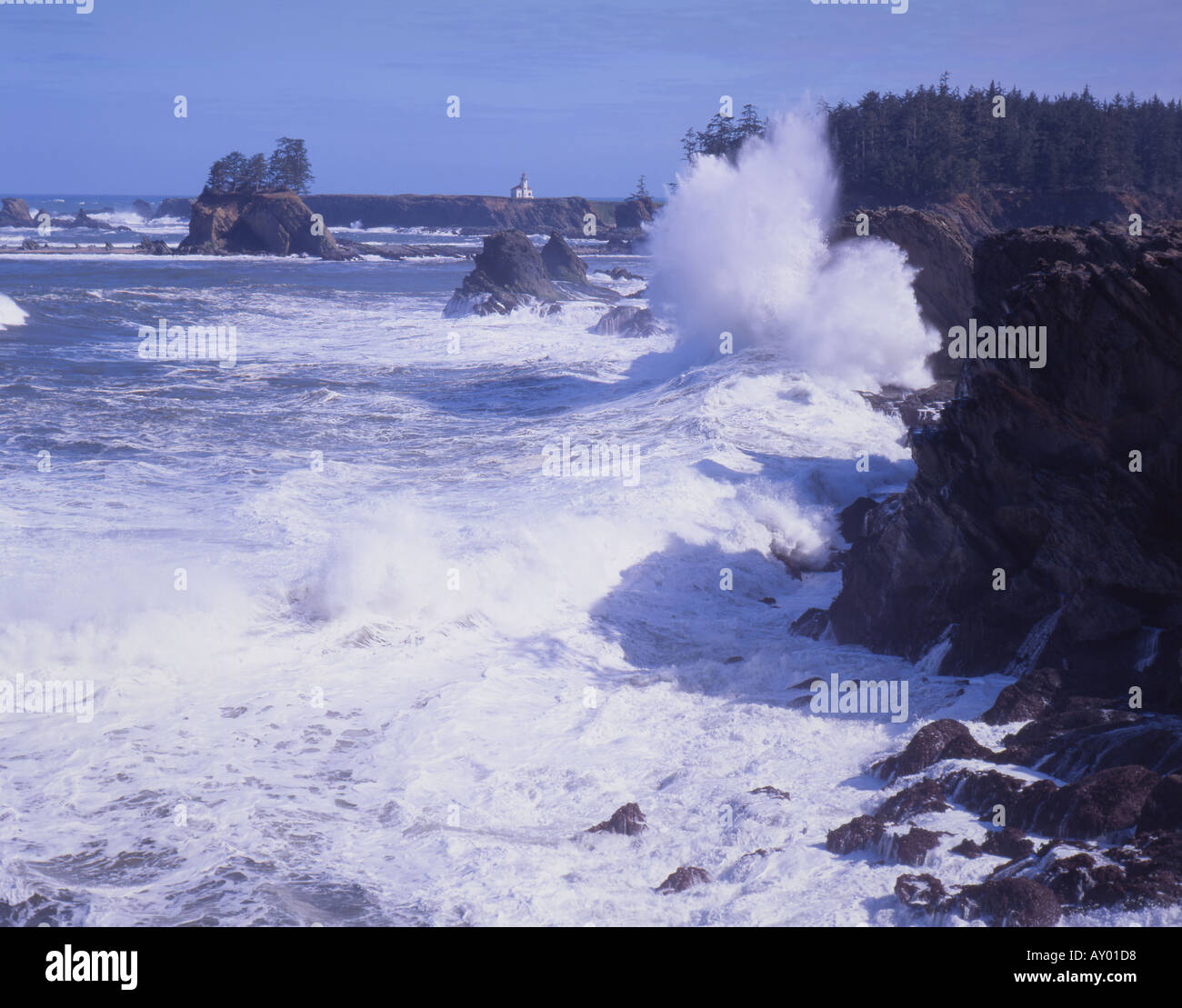 Oregon s Cape Arago Lighthouse from Gregory Point Stock Photo - Alamy