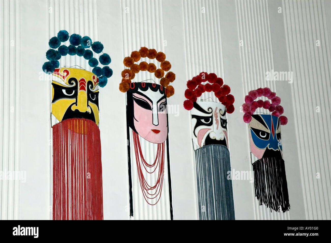 Large masks decorating the walls of the Chinese Opera, Beijing Stock ...