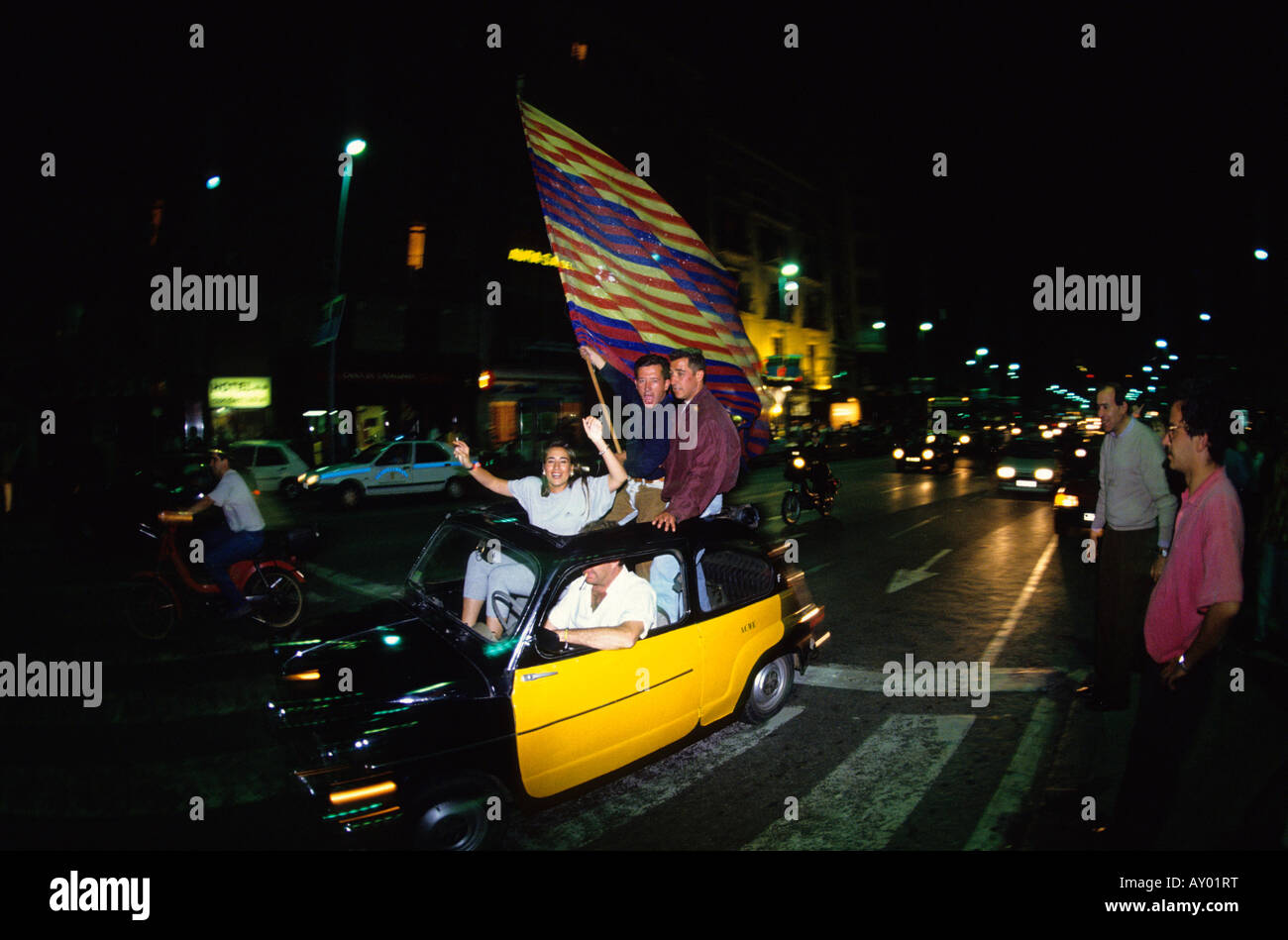 Football fans title celebration downtown hi-res stock photography and ...