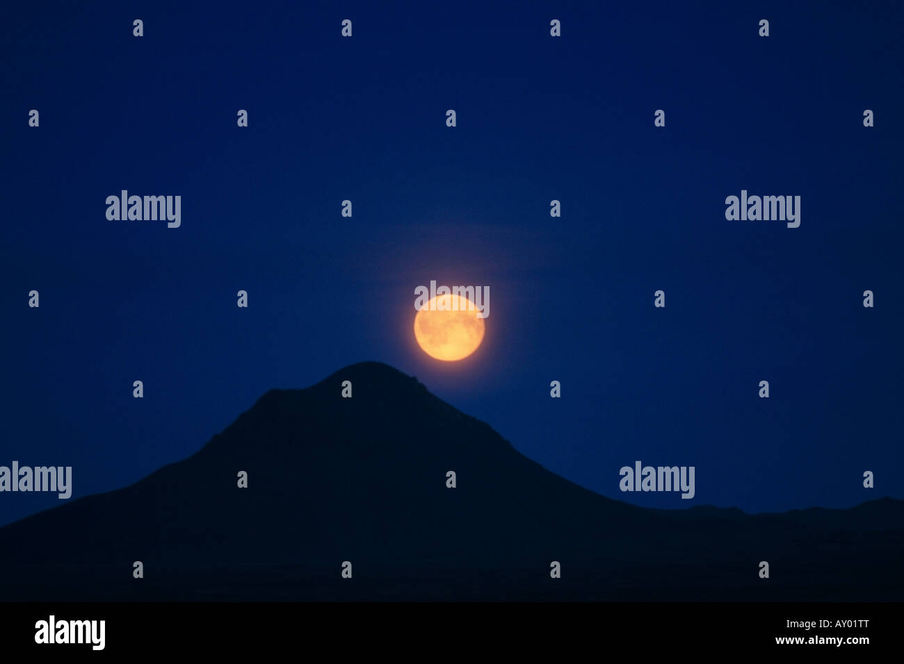 Full moon over Mount Hekla Iceland Stock Photo - Alamy