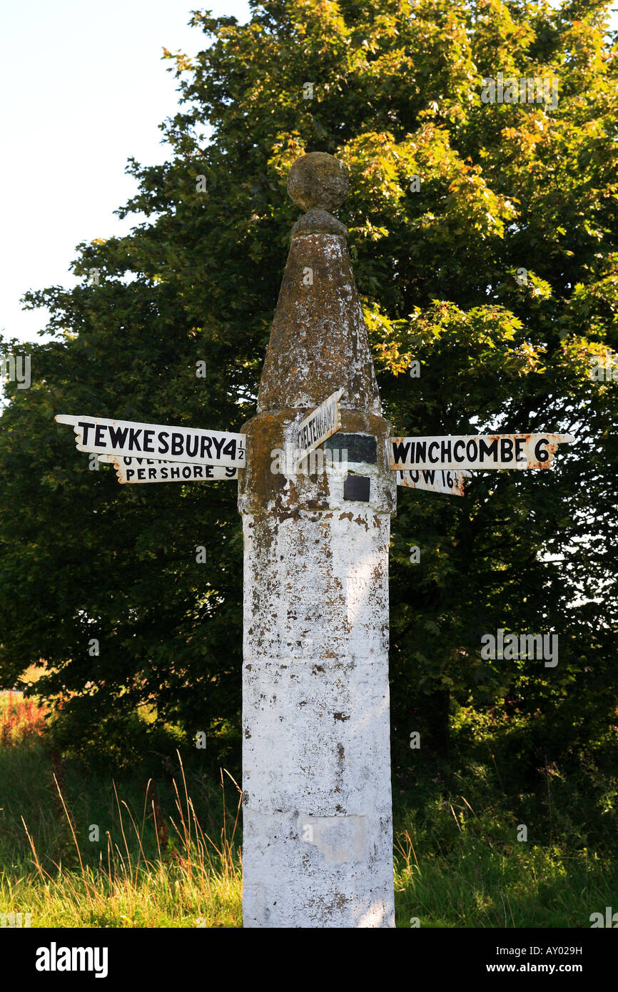 Old Distance Road Sign Cotswolds England Stock Photo - Alamy