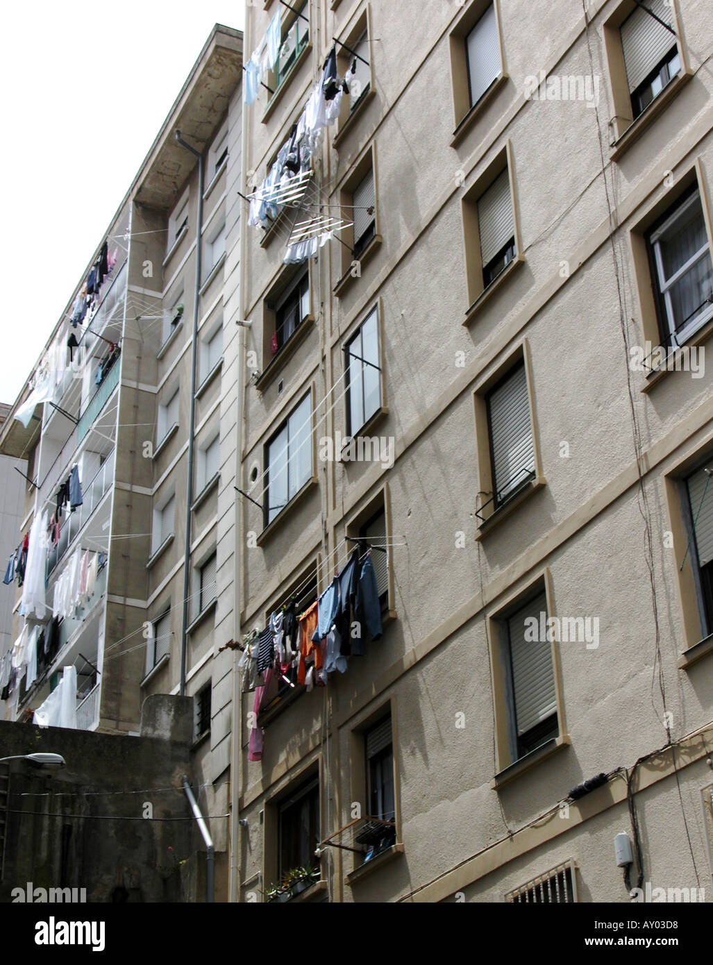 working class housing in Bermeo a fishing port in the Basque region of ...