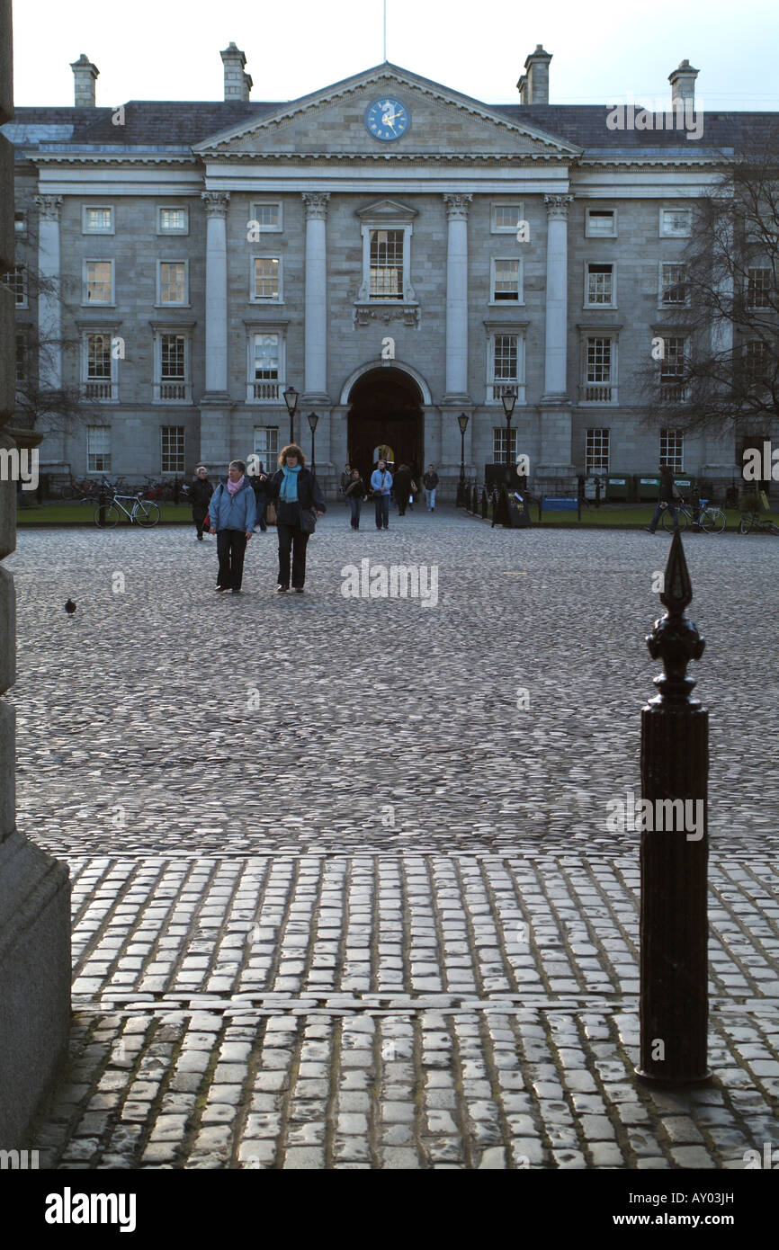 Trinity College Dublin Ireland the main entrance viewed across ...