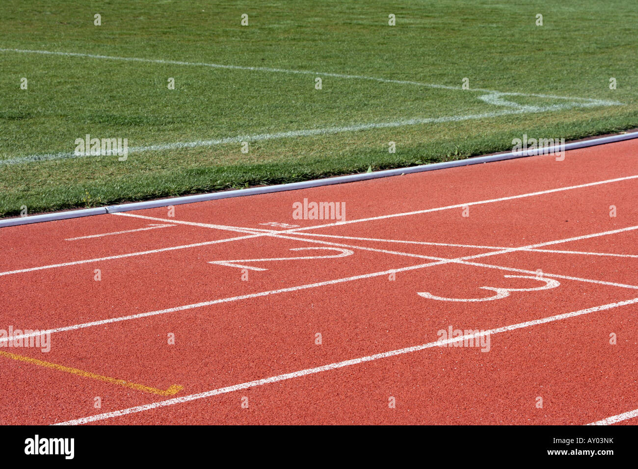 race track detail and soccer field background sports concepts Stock ...