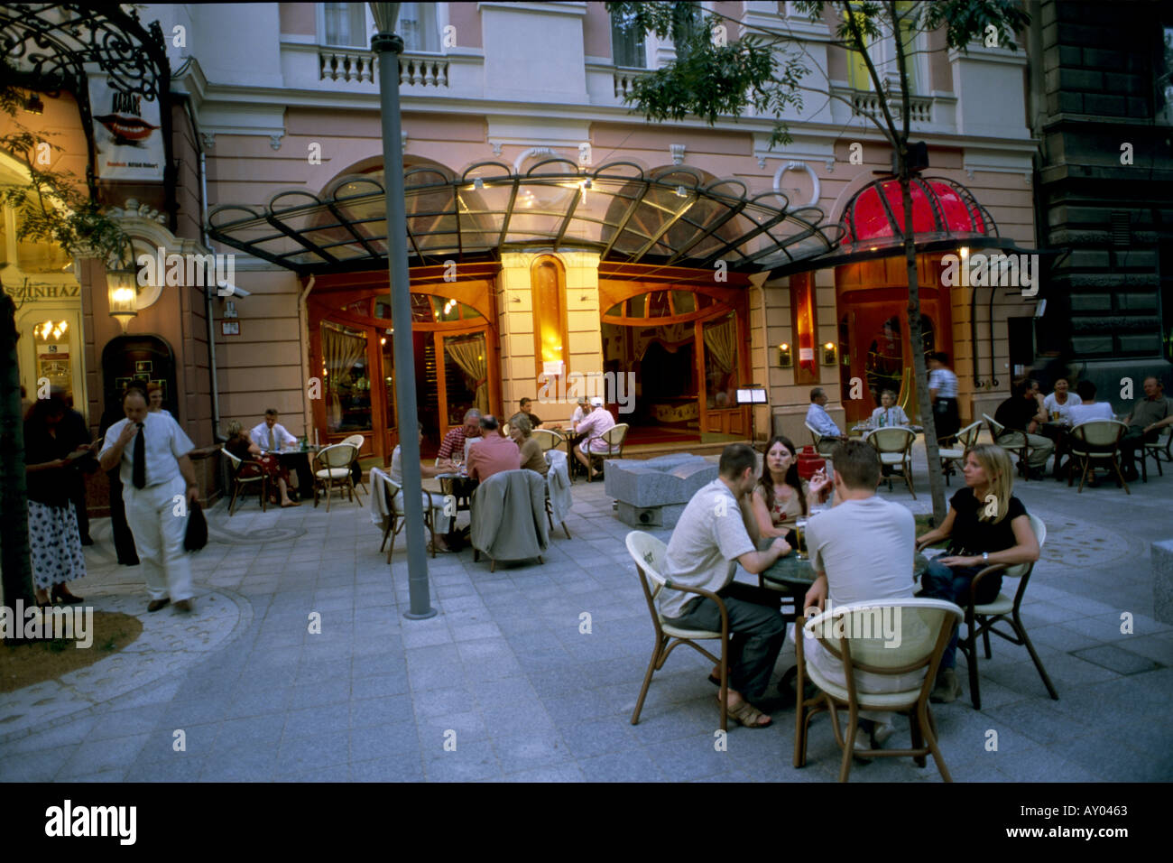 Hungary Budapest street café Stock Photo - Alamy