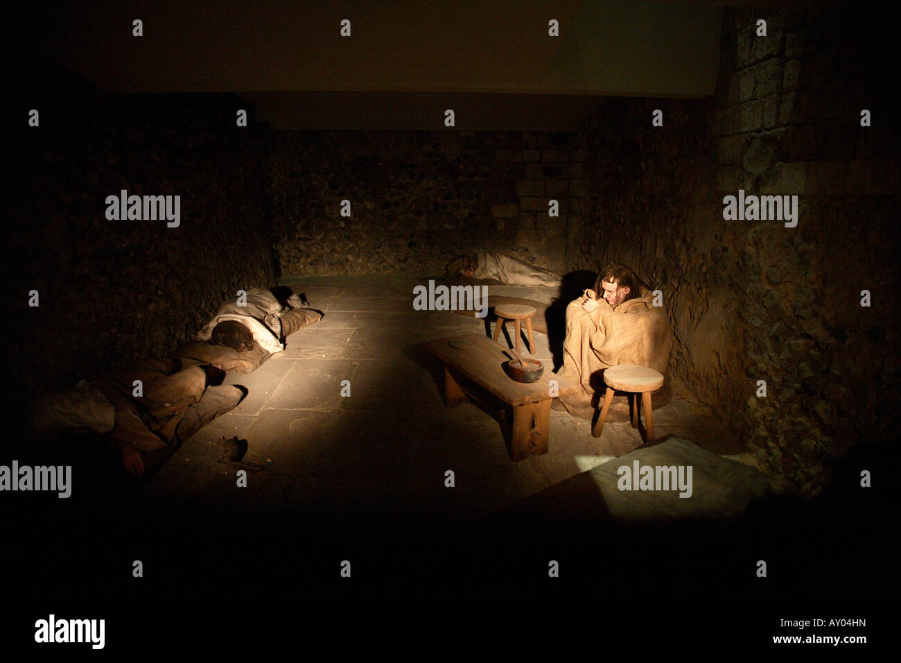 Scene of a prison cell from the eighteenth century Stock Photo - Alamy