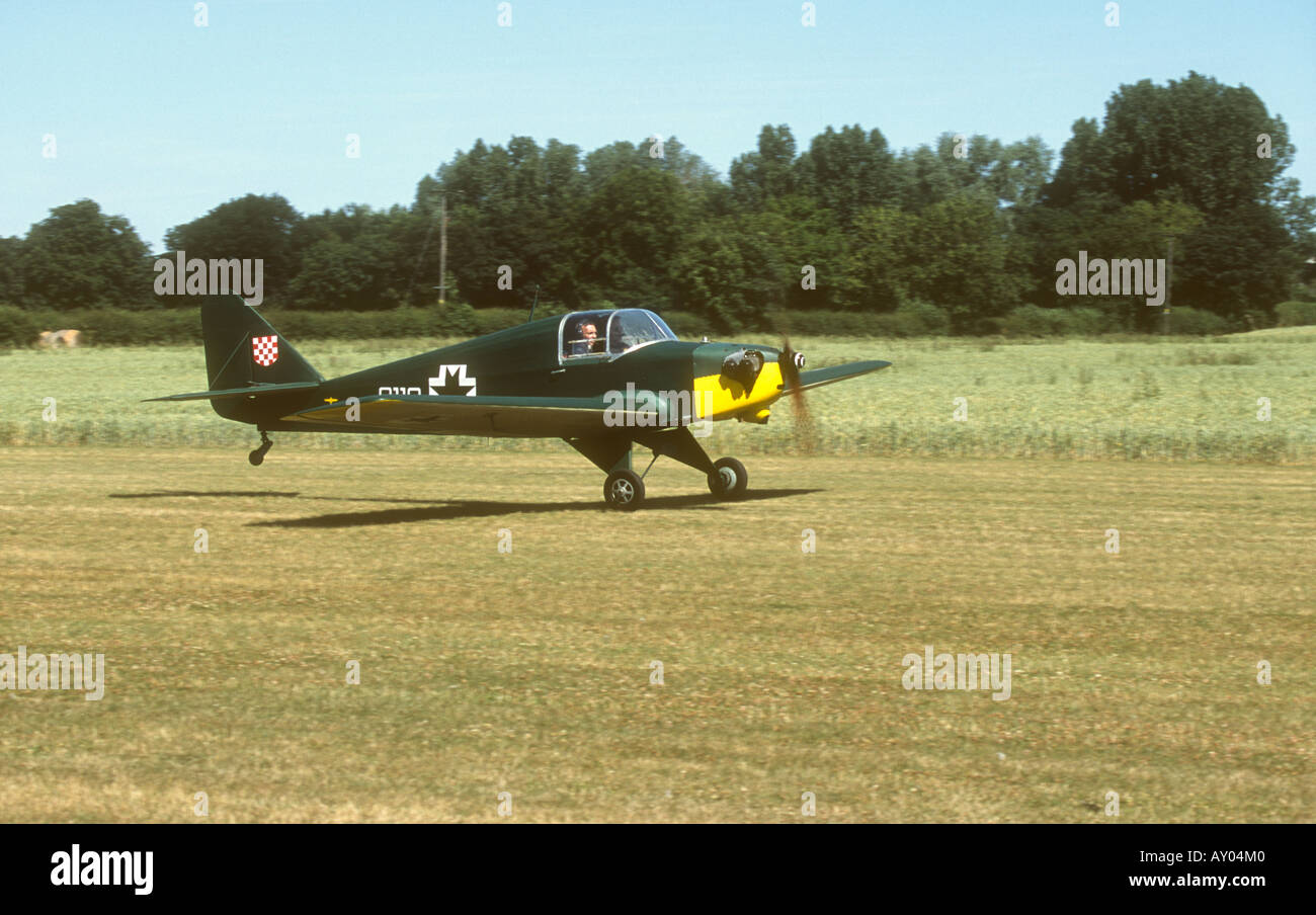 Avia FL3 8110 G-AGFT taking off from Breighton Airfield Stock Photo - Alamy