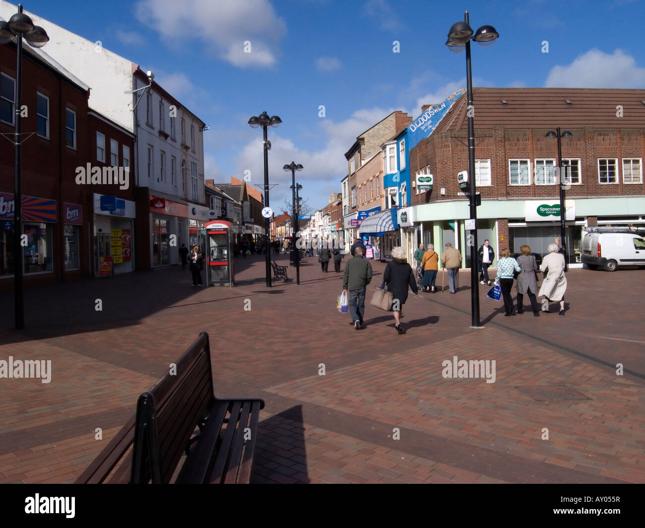 The pedestrianised High Street in Redcar Cleveland England UK Stock ...