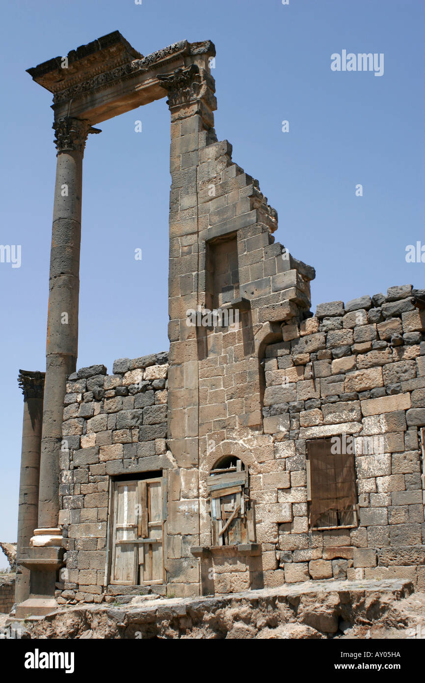 Black basalt ruins of Bosra, Syria, Middle East Stock Photo - Alamy