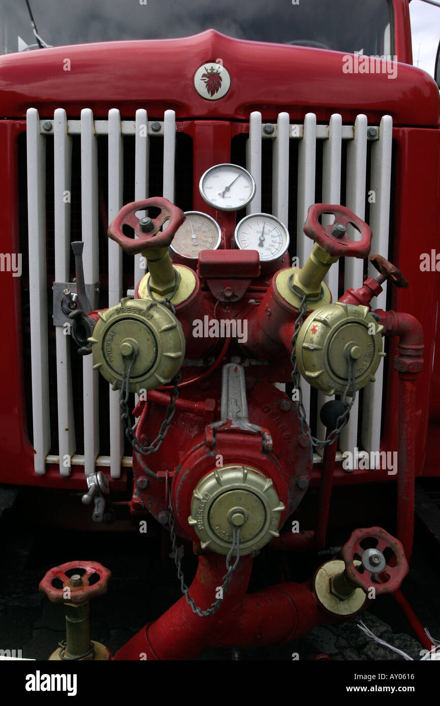 pumps of an old fire truck Stock Photo - Alamy