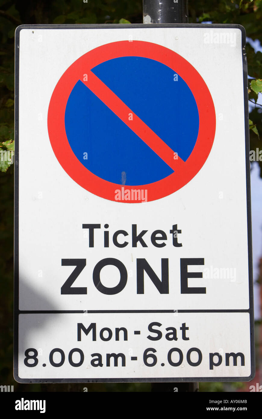 on street parking restriction area ticket zone sign monday to saturday ...
