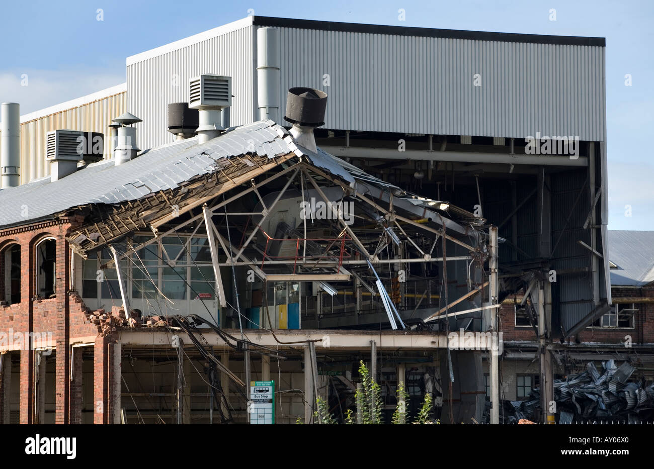 Demolition work underway on the west works, part of the MG Rover works ...