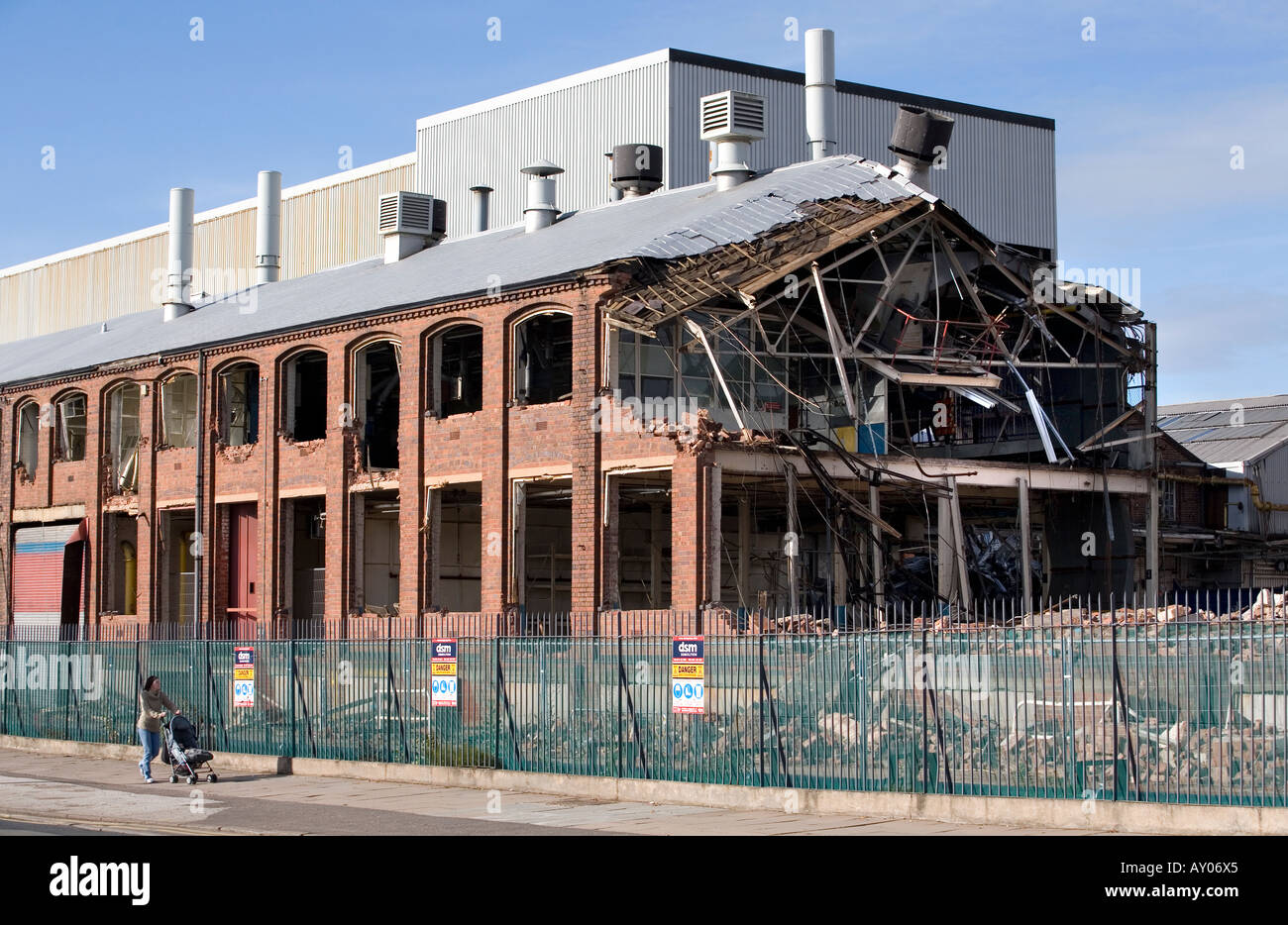 Demolition work underway on the west works, part of the MG Rover works ...