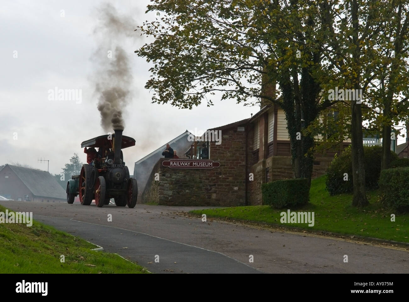 Steam traction engine blowing smoke and steam at Ravenglass, Cumbria ...