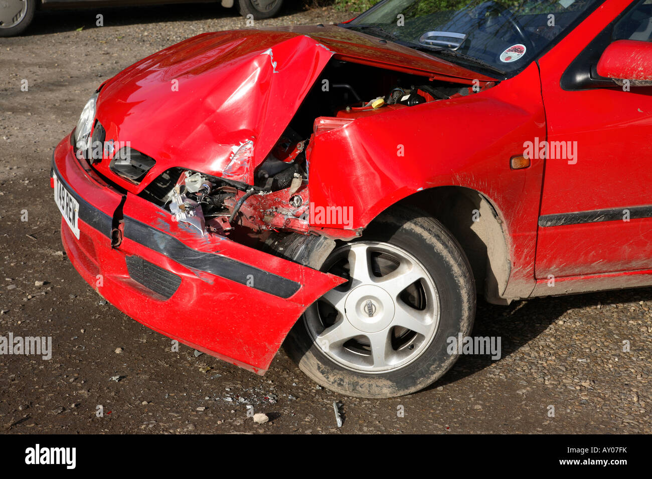 Crash damaged car Stock Photo - Alamy