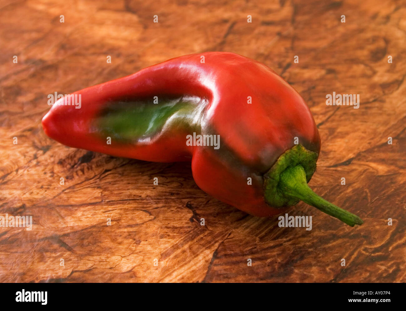 Overhead view of a red pepper Stock Photo - Alamy