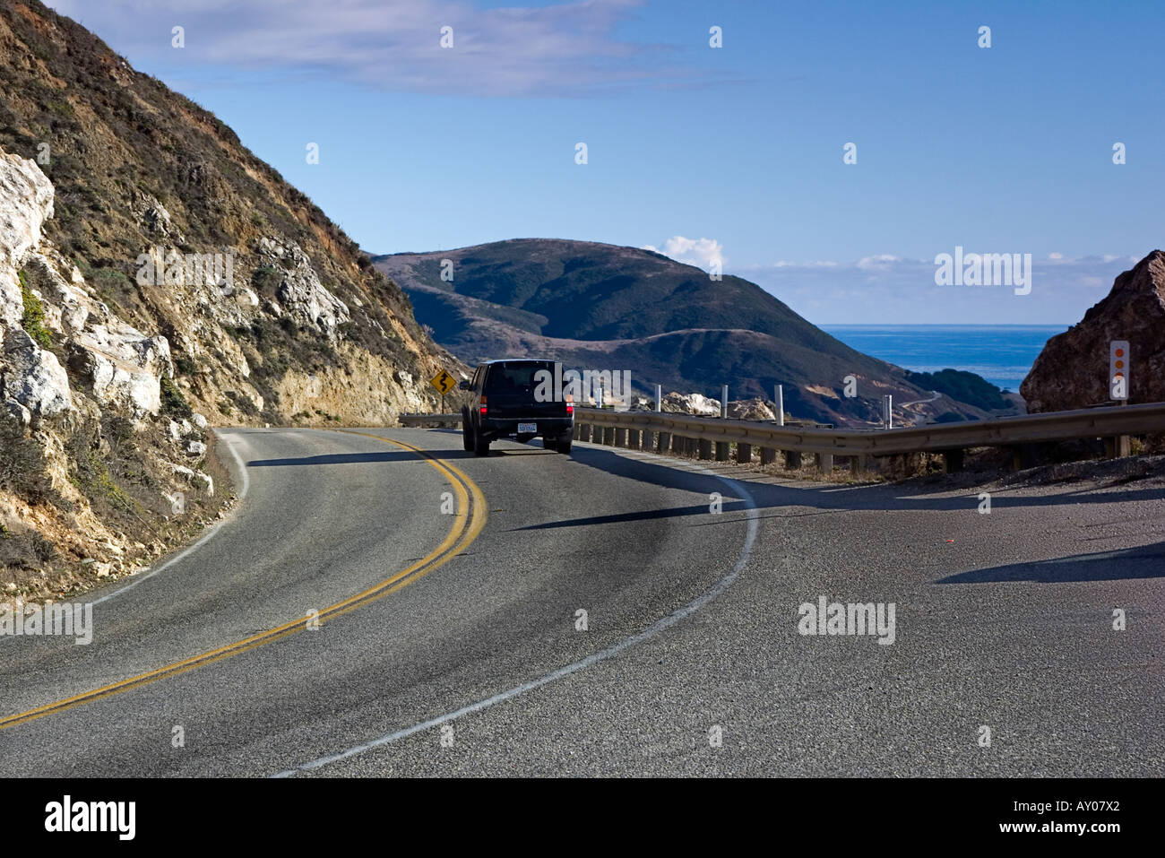 The steep and winding Pacific Coast Highway in Big Sur Stock Photo - Alamy