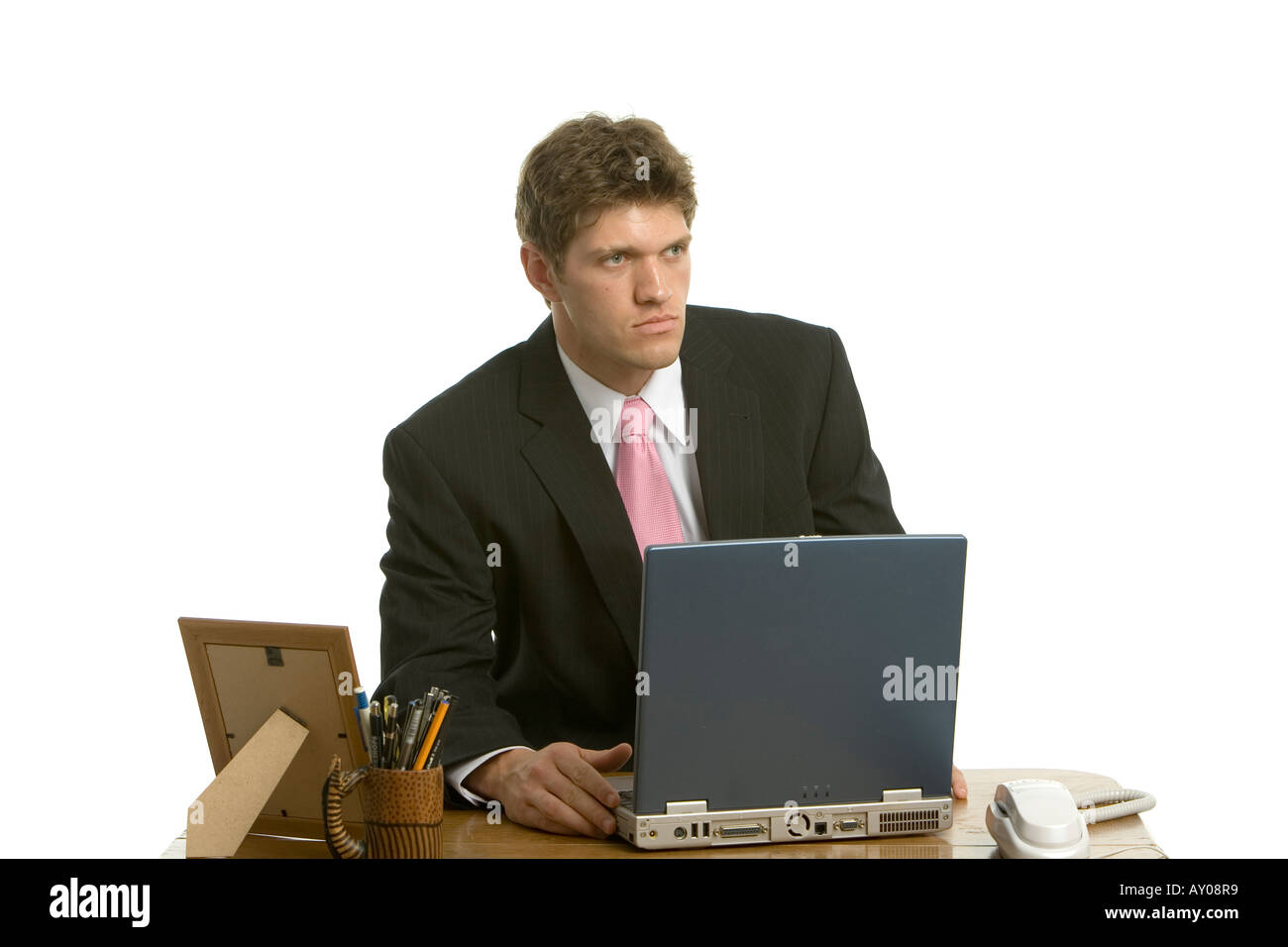 Business man at his desk Stock Photo - Alamy