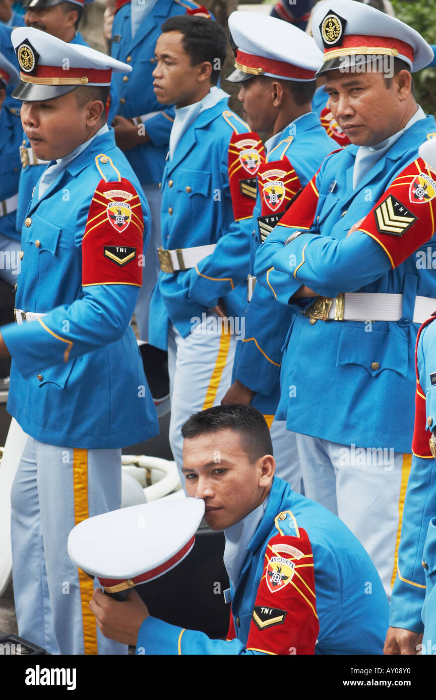 Army Band Members Taking Break On Independence Day Stock Photo - Alamy